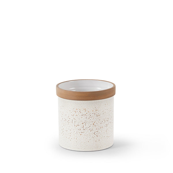 Heath Clay Studio Utensil Crock in Opaque White and Matte Brown – Heath ...
